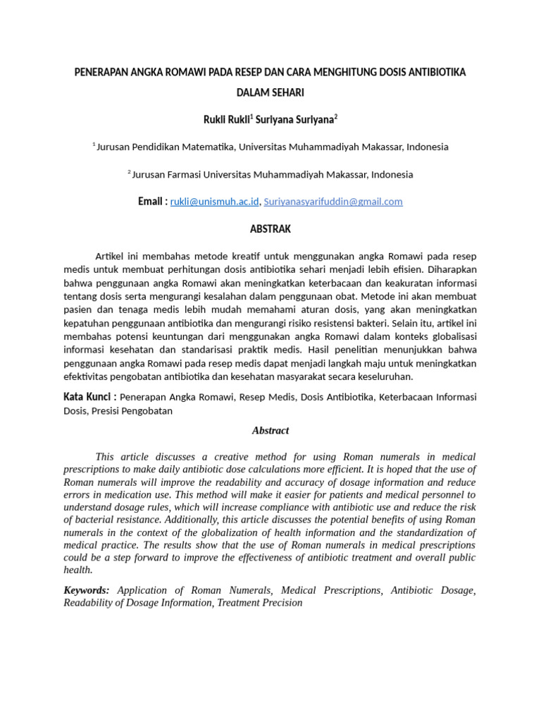 Joki 18 Jan 2024 100k Artikel Penerapan Angka Romawi Pada Resep | PDF
