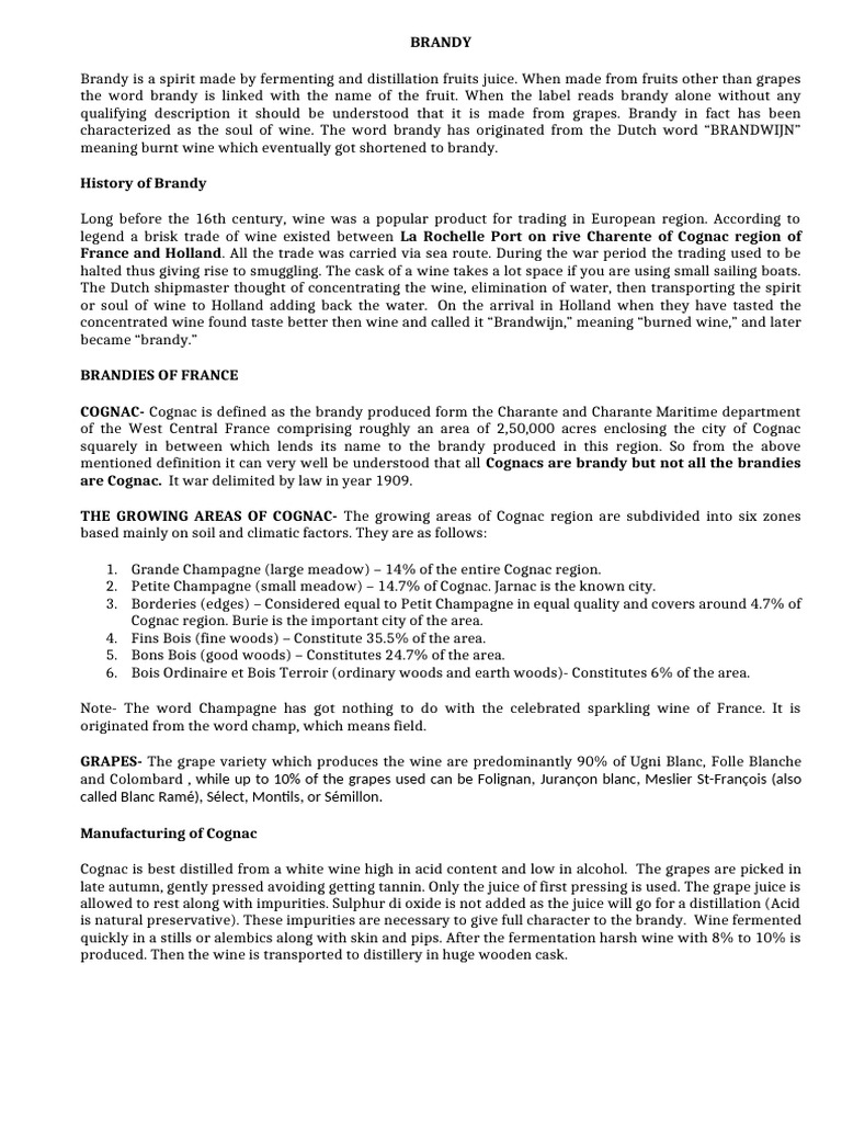 BRANDY | PDF | Brandy | Wine