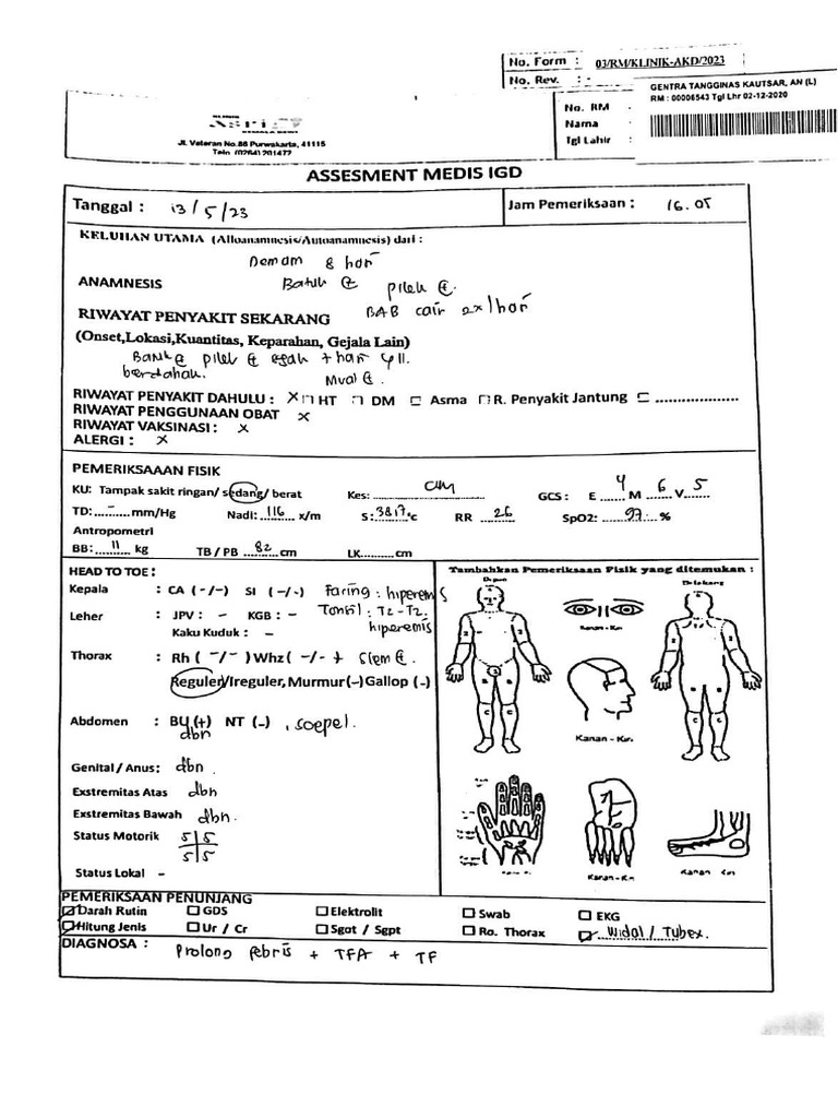 Form Assesment Medis | PDF