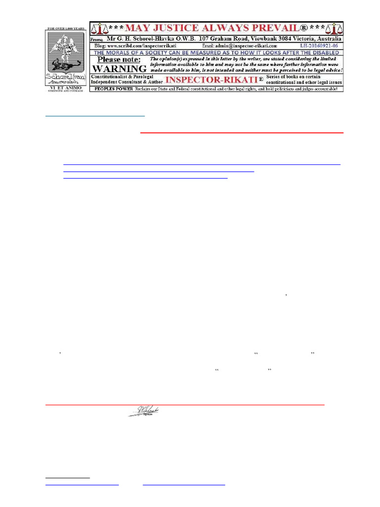 20241219-Mr G. H. Schorel-Hlavka O.W.B. To CR Gavin Foley | PDF