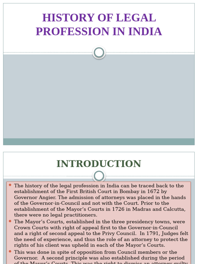 History of Legal Profession in India | PDF | Lawyer | Barrister