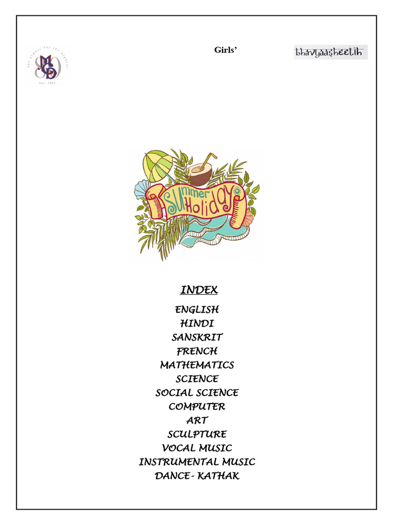 Class 6 Holiday Assignment Cambridge Board, (2023-24) | PDF