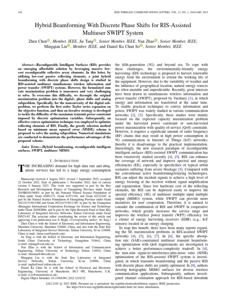 Hybrid Beamforming With Discrete Phase Shifts For RIS-Assisted ...