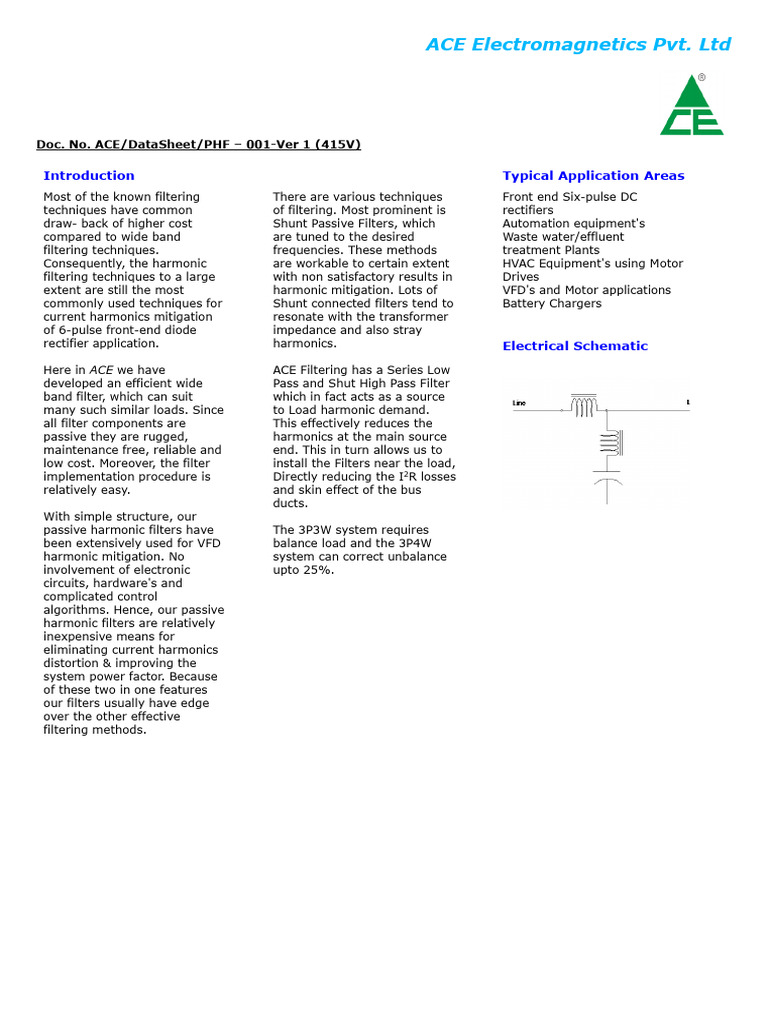 ACE PHF Datasheet 415V (01062023) | PDF | Rectifier | Power (Physics)
