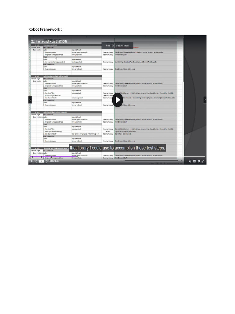 Robot Framework Document Pdf