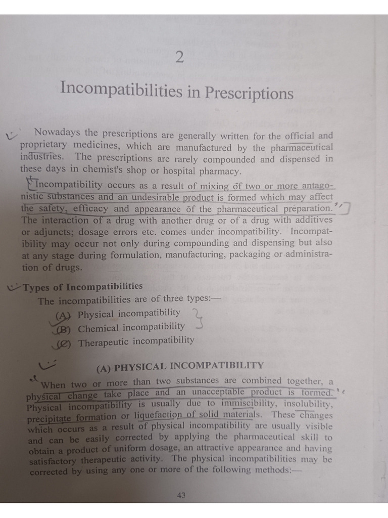 Physical Incompatibility | PDF