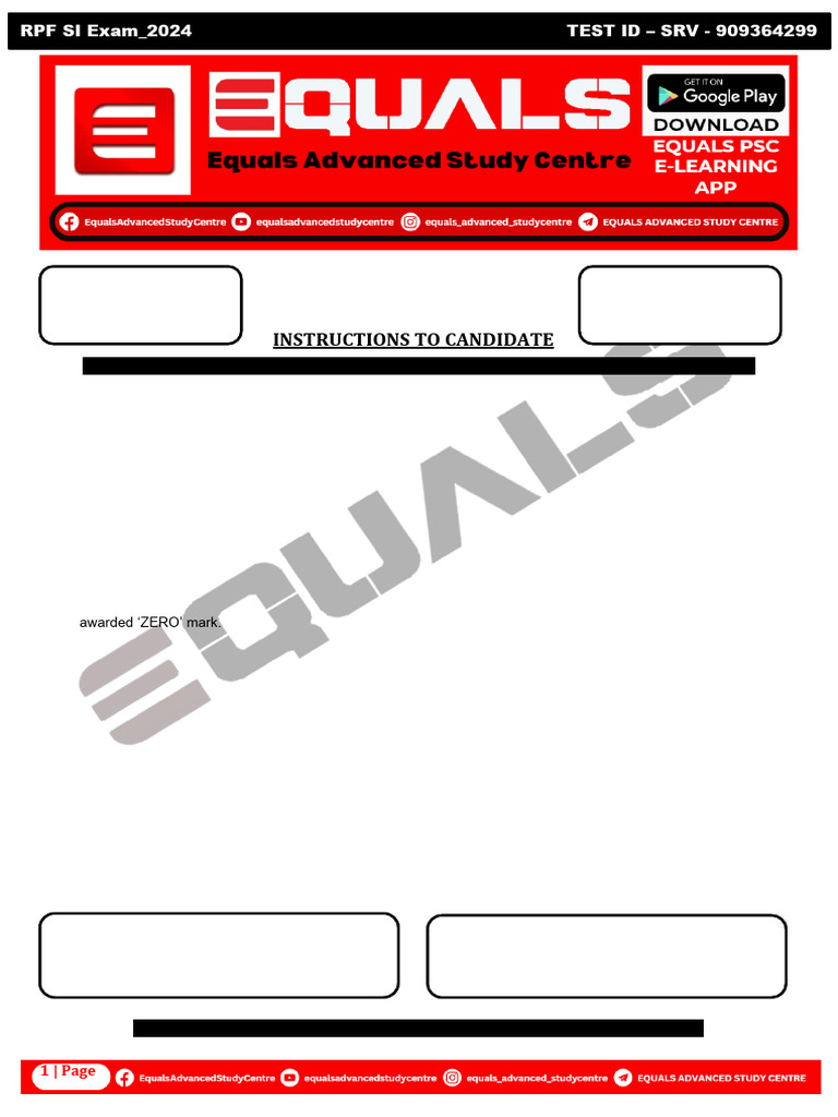 RPF - SI - Exam - 10 (ENG - QUES) | PDF | Orbit