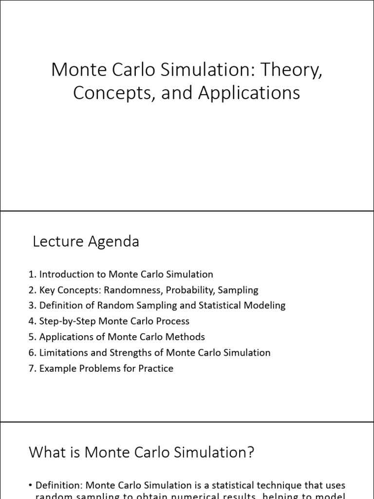 Monte Carlo Simultation Lecture | PDF | Monte Carlo Method | Randomness