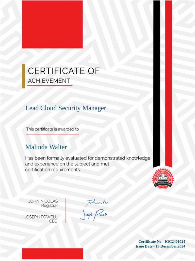 Igc Certificate IGC2401024 | PDF