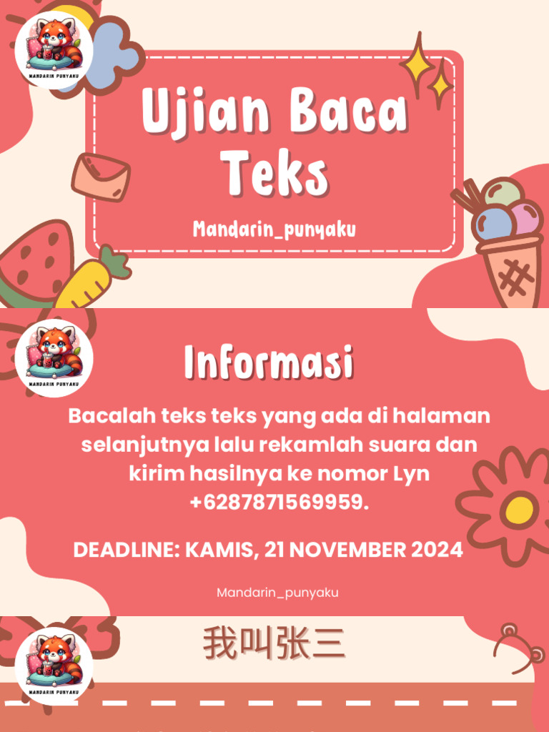 考试 Ujian Baca Teks | PDF