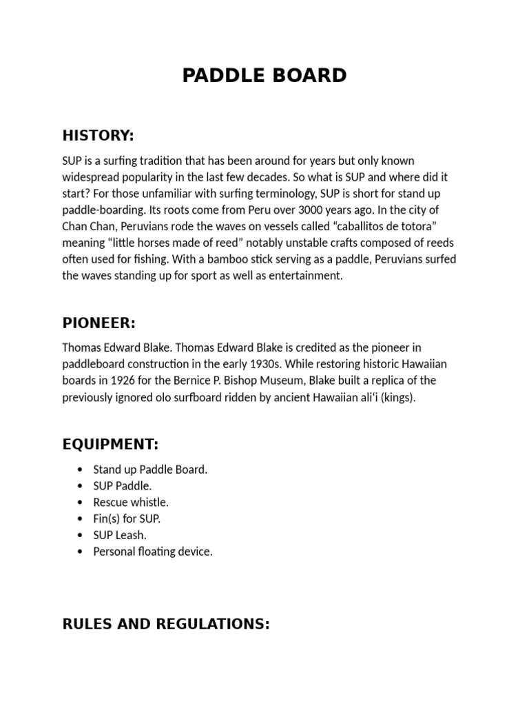 Paddle Boarding | PDF