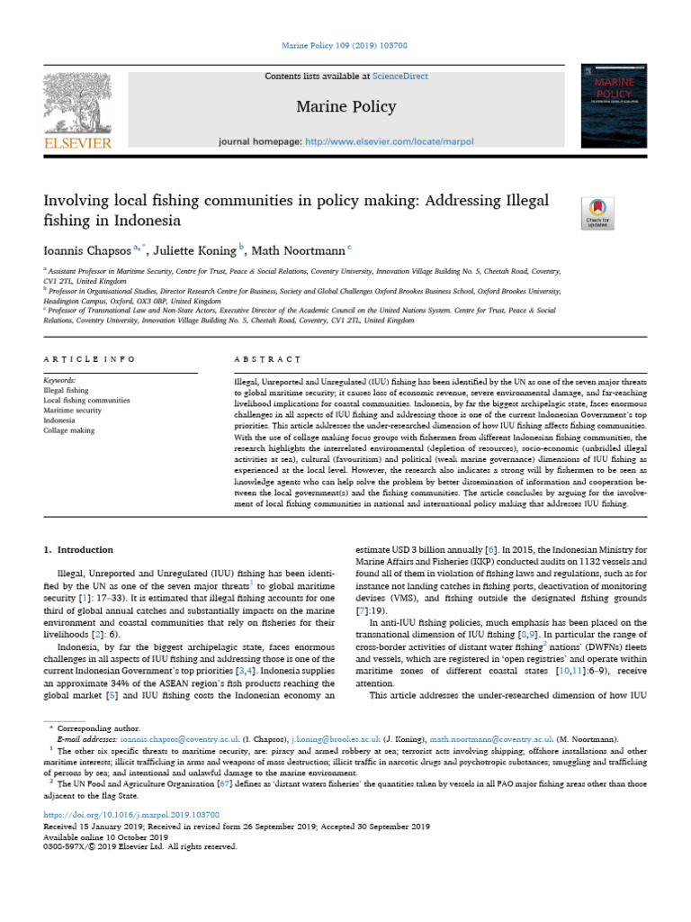 Involving Communities in IUU Fishing Policy | PDF