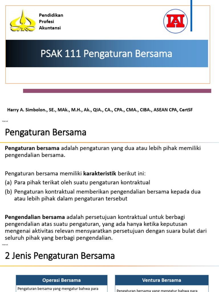 Pengaturan Bersama dalam PSAK 111 | PDF