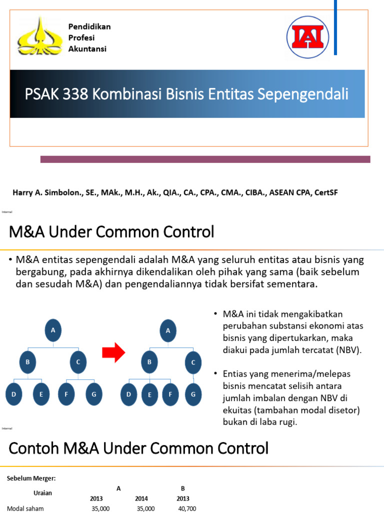 PSAK 338 Kombinasi Bisnis Entitas Sepengendali | PDF
