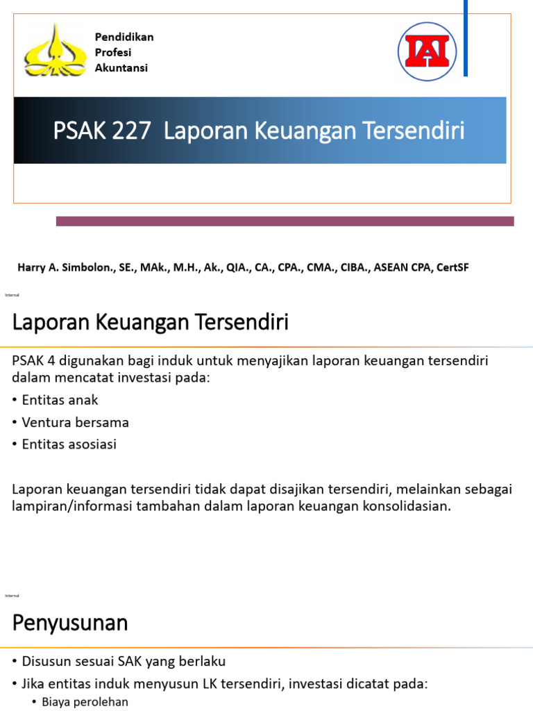 PSAK 227 Laporan Keuangan Tersendiri | PDF
