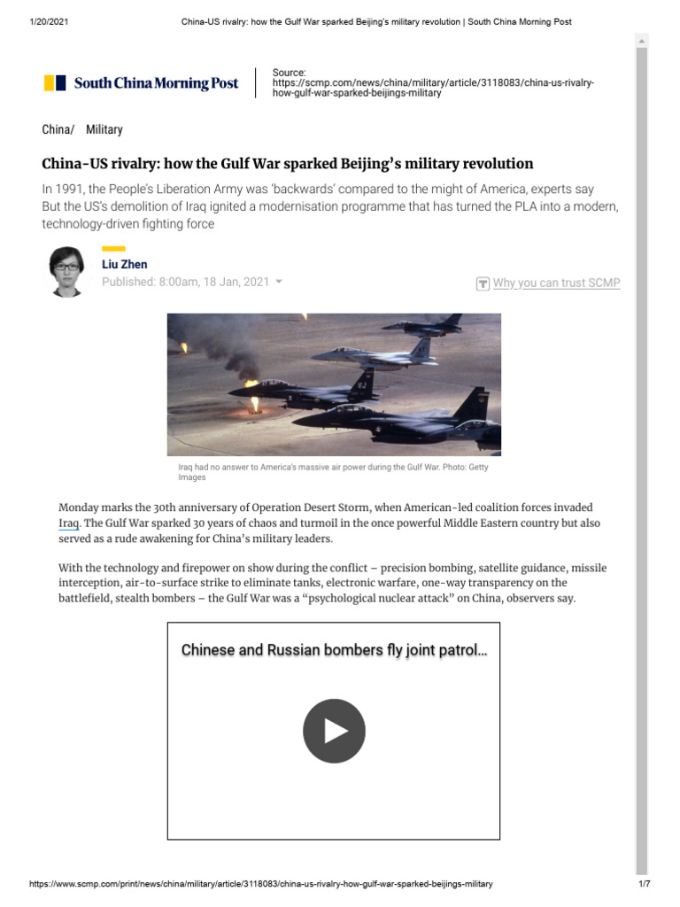 China-US Rivalry - How The Gulf War Sparked Beijing's Military ...