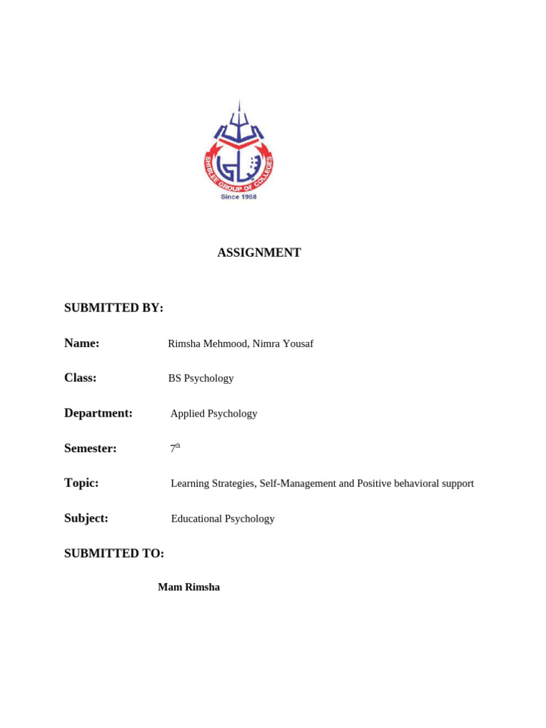 Education Assignment-1 | PDF | Learning | Motivational