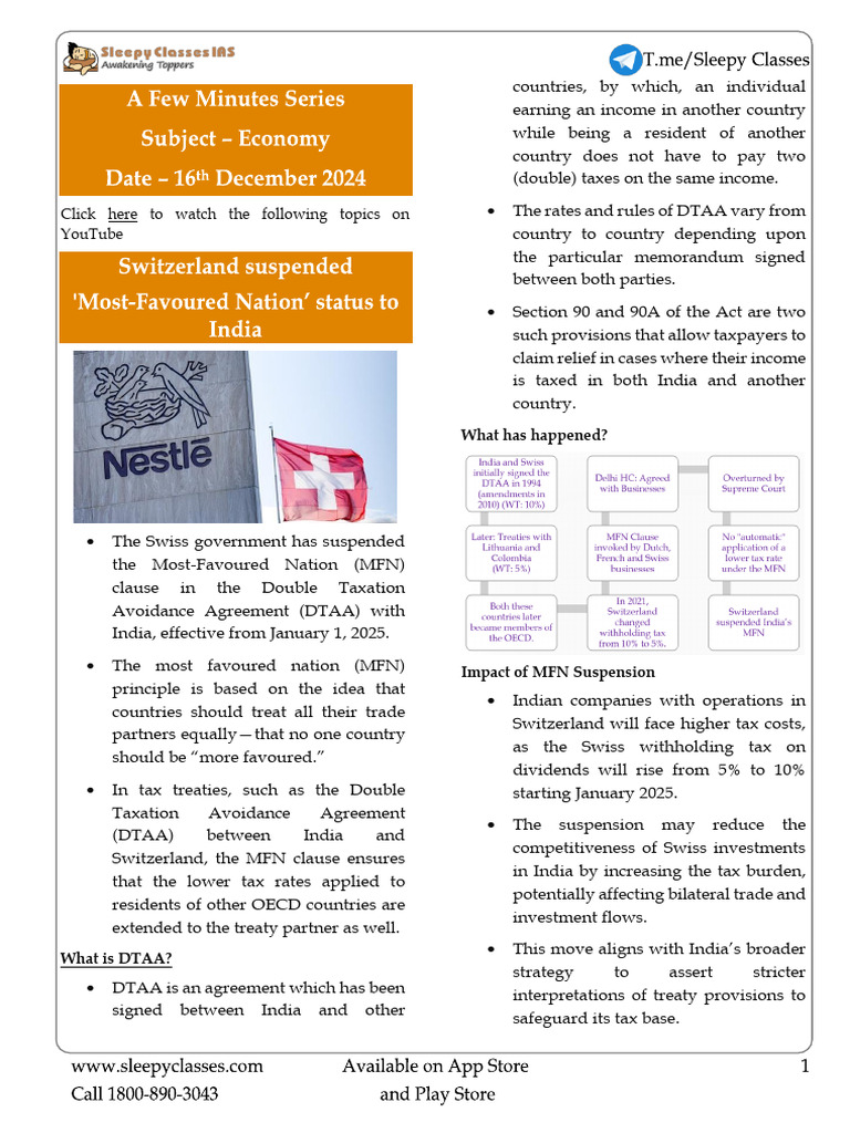 FMS - 16th December 2024 | PDF | Tax Treaty | Taxes