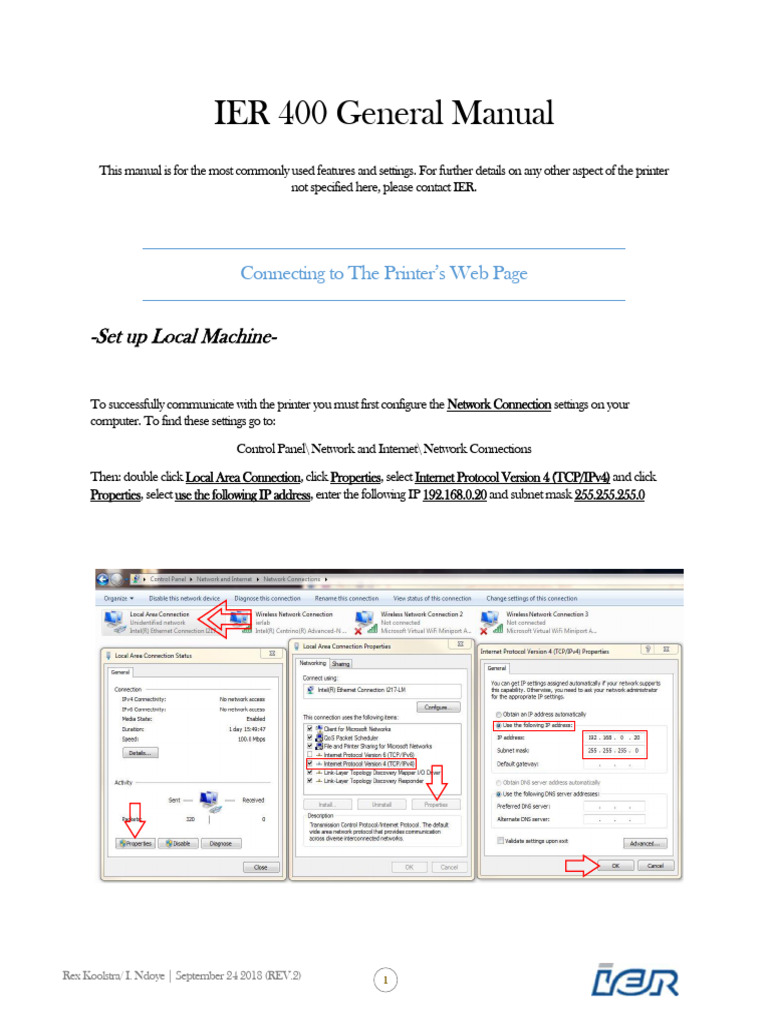 IER 400 General Manual | PDF | Ip Address | Booting