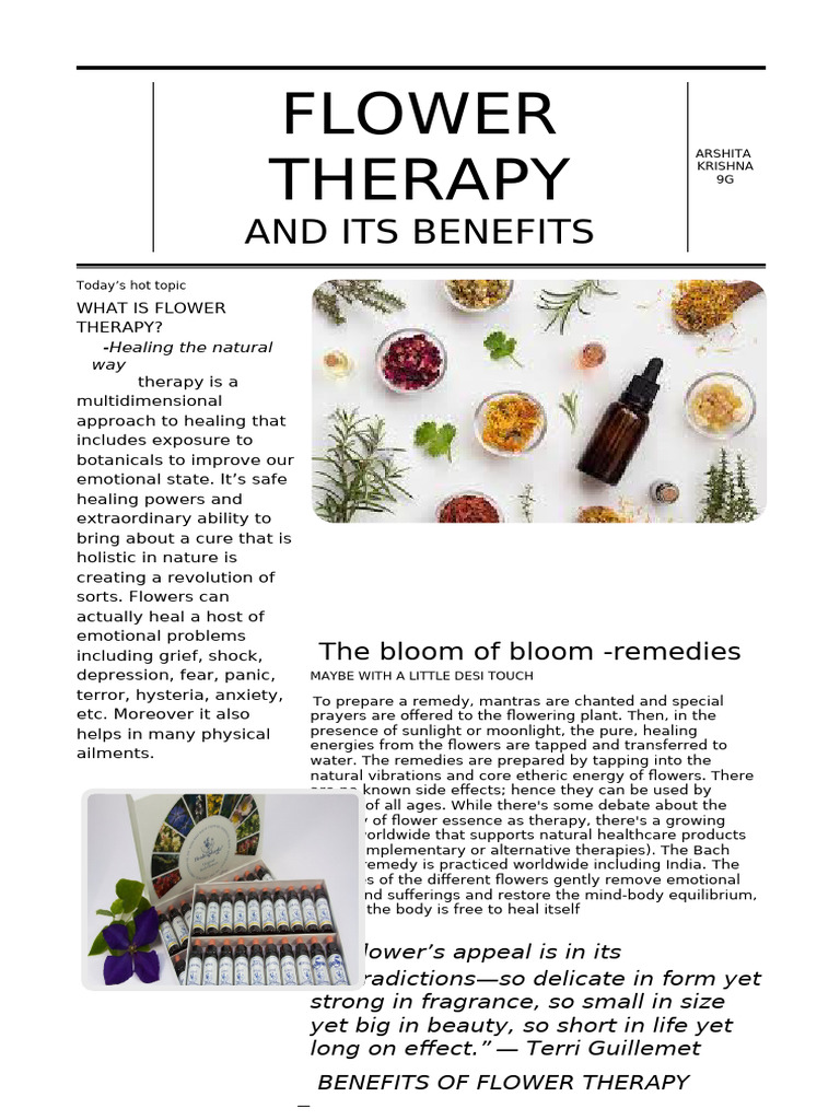 Flower Therapy Article | PDF | Psychology | Emotions