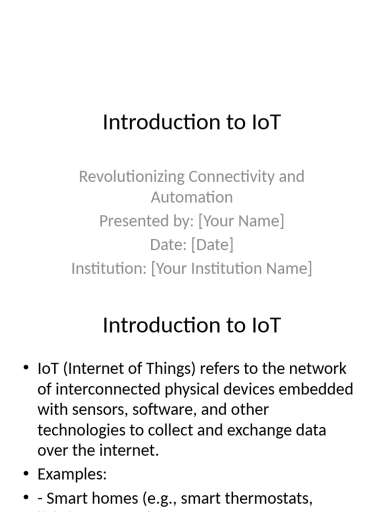 IoT_Presentation | PDF | Internet Of Things | Computing
