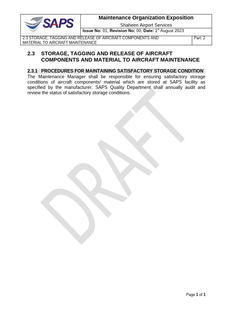 Part- 2, sec 2.3 - Storage, Tagging and Release Rev-mz 220424 (5) - Copy | PDF