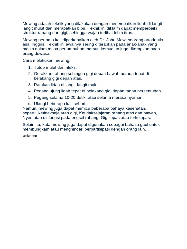 Mewing Adalah Teknik Yang Dilakukan Dengan Menempatkan Lidah Di Langi1 ...