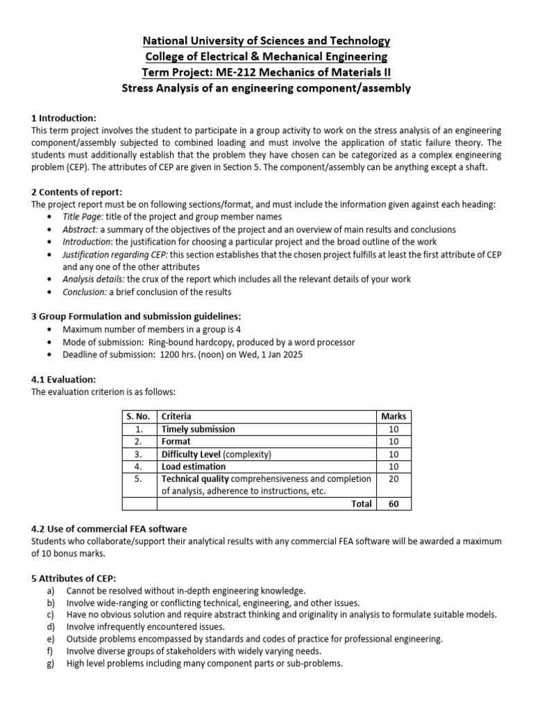 Assignment #3 (Term Project) | PDF | Engineering | Evaluation