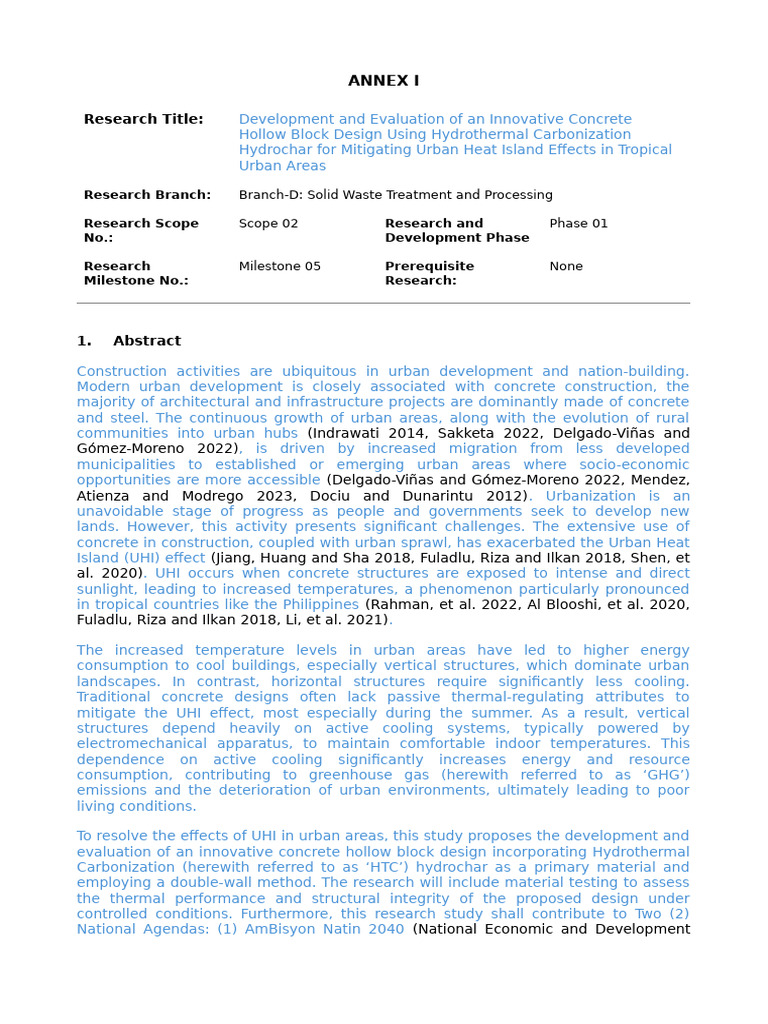 Annex I - Green Concrete Hollow Block | PDF | Climate Change Mitigation ...