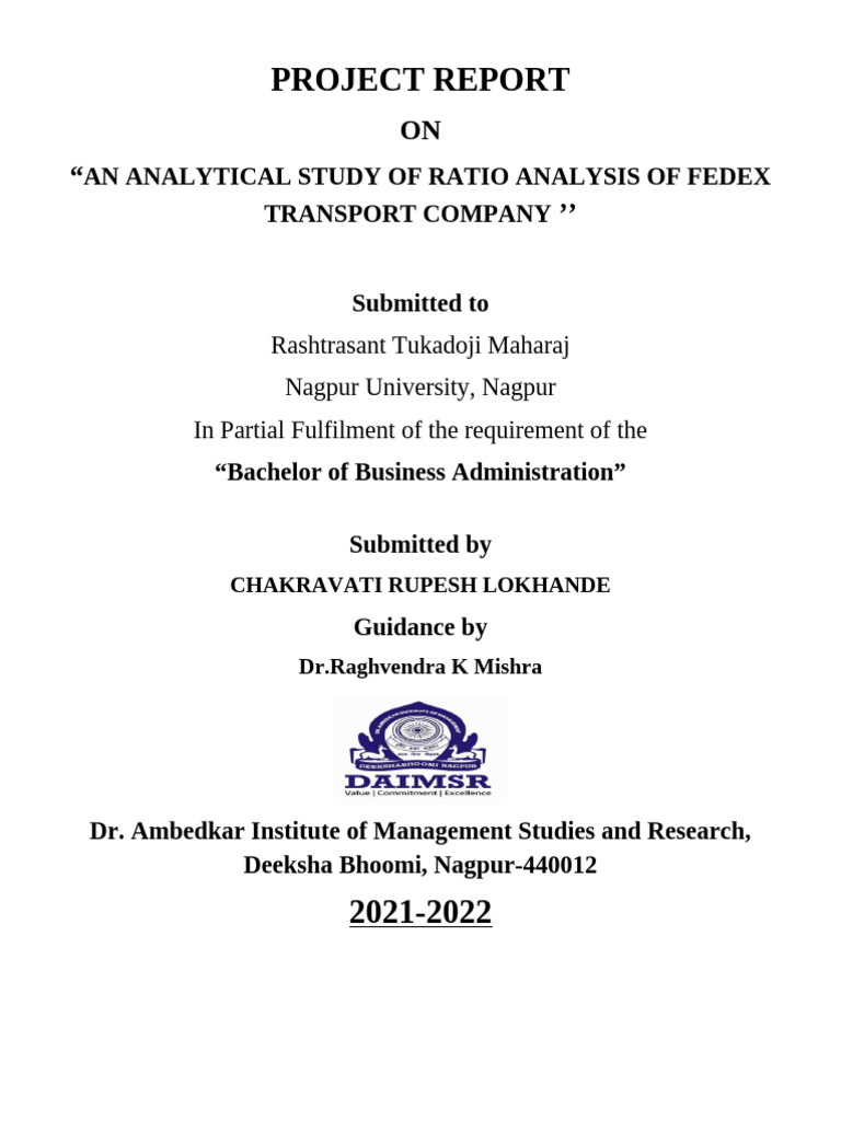 Final Project Sushant Lokhande | PDF | Fed Ex | Dividend