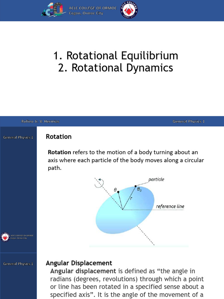 Rotational Motion Concepts | PDF | Rotation Around A Fixed Axis | Angle