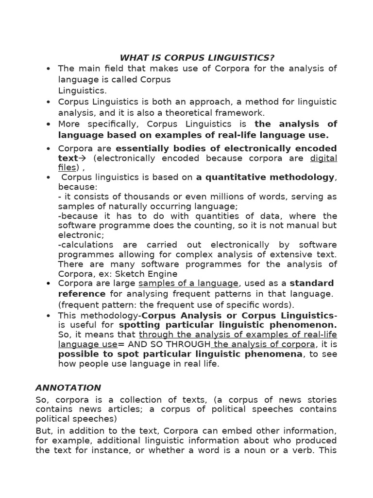 What Is Corpus Linguistics | PDF | Linguistics | Analysis