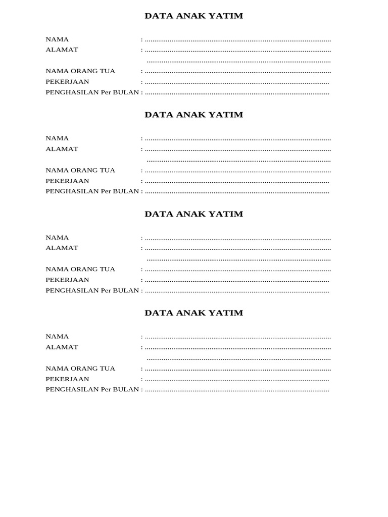 Data Anak Yatim | PDF