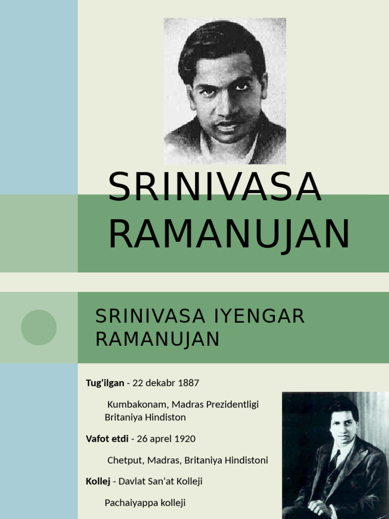 Srinivasa Ramanujan.pptx | PDF