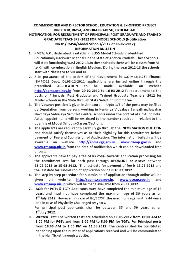 Information Bulletin Model Schools | PDF | Academic Degree | Academia