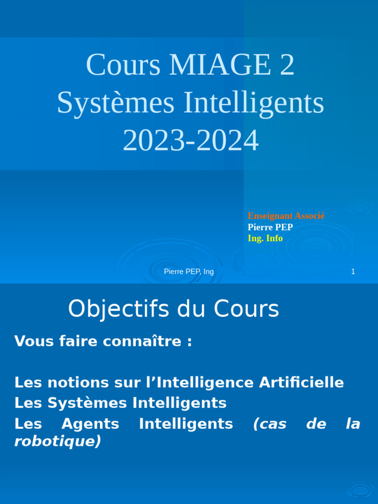 Introduction à l'IA et Systèmes Intelligents | PDF | Intelligence artificielle | Intelligence ...