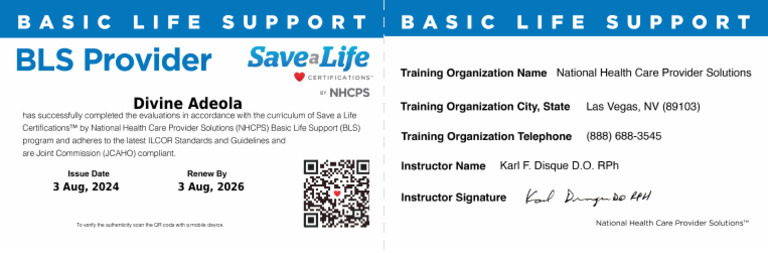 Bls Basic Life Support Certification Course | PDF