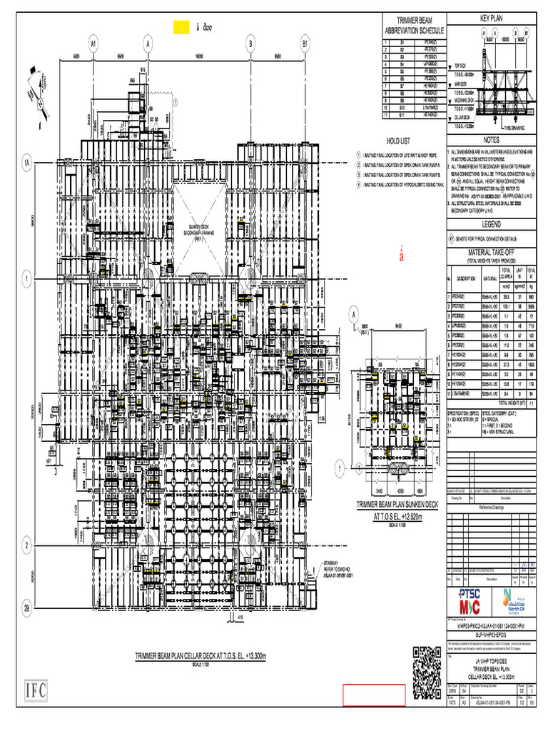 JA WHP Topsides Trimmer Beam Plan | PDF