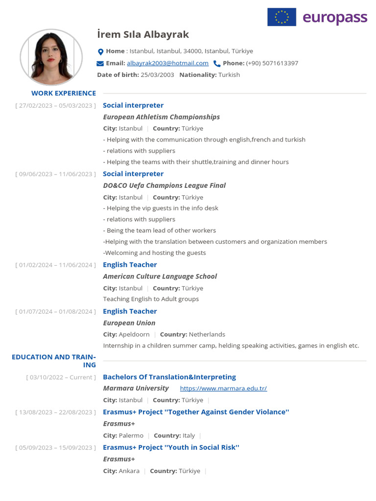 İrem Sıla cv1 | PDF | Applied Linguistics | Human Communication