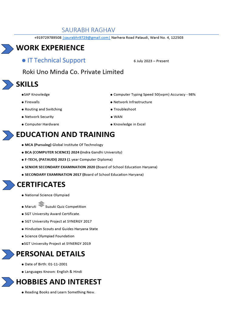 SAURABH RAGHAV CV | PDF