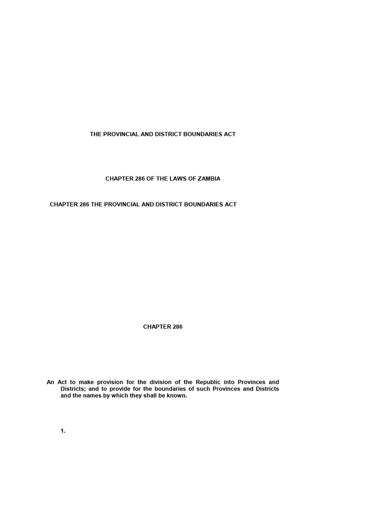 Provincial and District Boundaries Act - 0 | PDF | Hydrology | Landscape