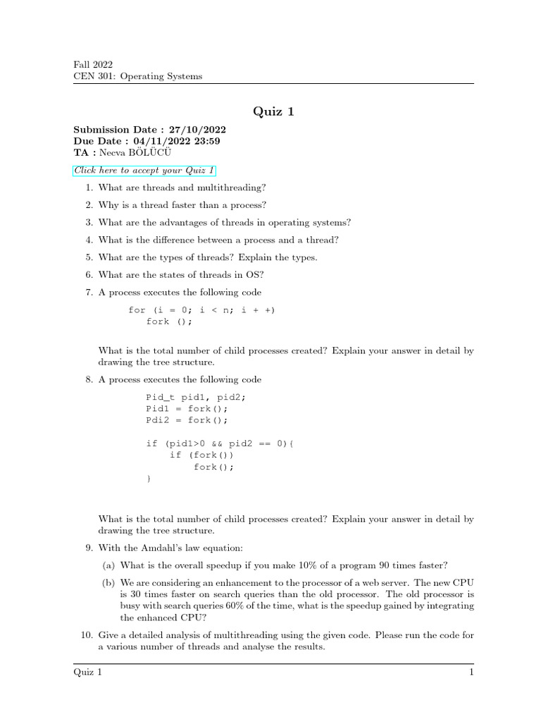 Q1 | PDF | Thread (Computing) | Process (Computing)