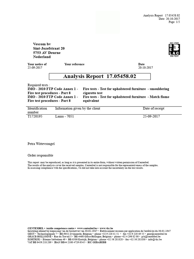 Lamu 7051 - IMO 2010 FTP Part 8 | PDF | Fires | Combustion