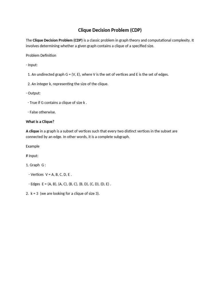 Clique Decision Problem | PDF