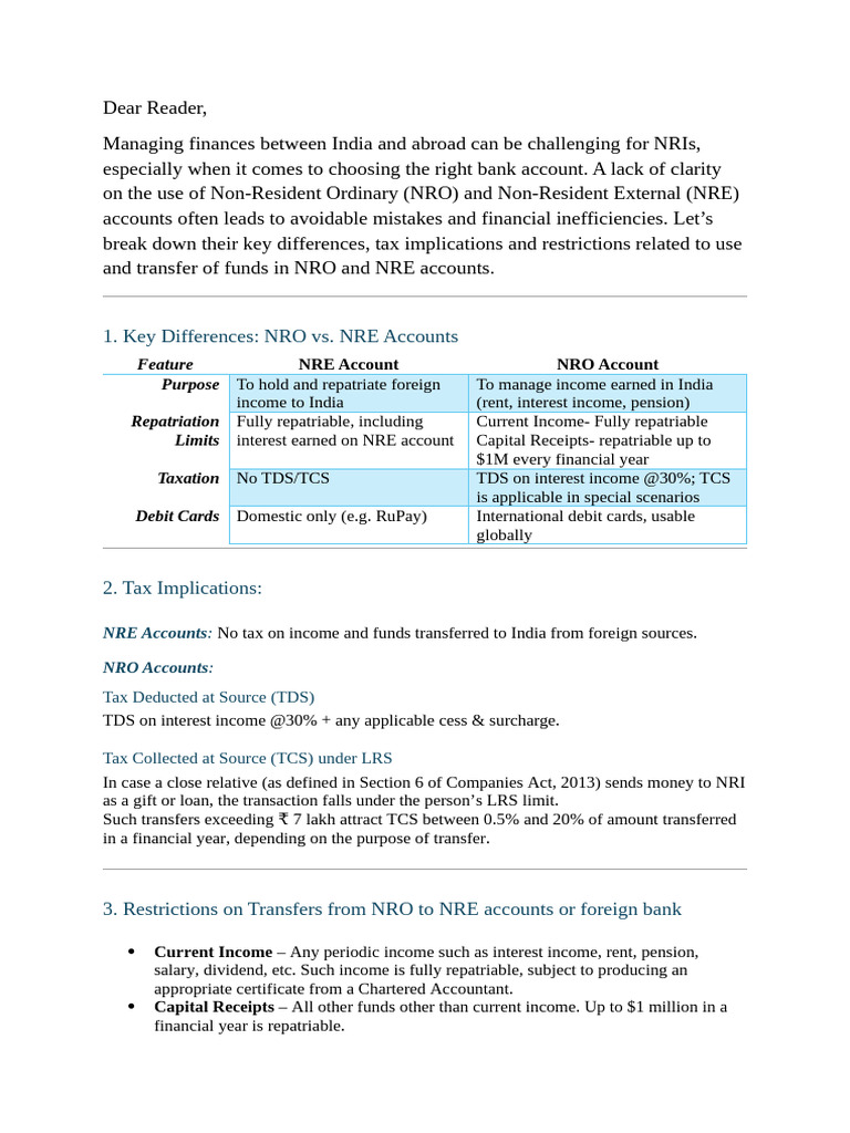 NRO_NRE | PDF | Taxes | Income