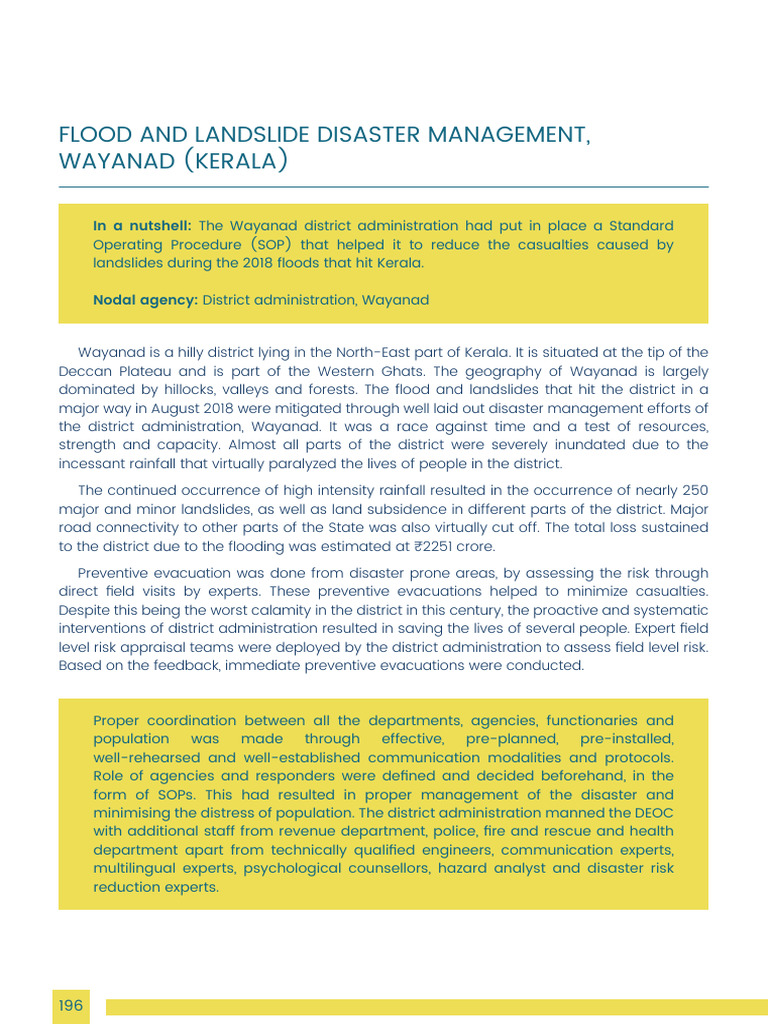 Wayanad Flood and Landslide Management | PDF | Emergency Management | Flood