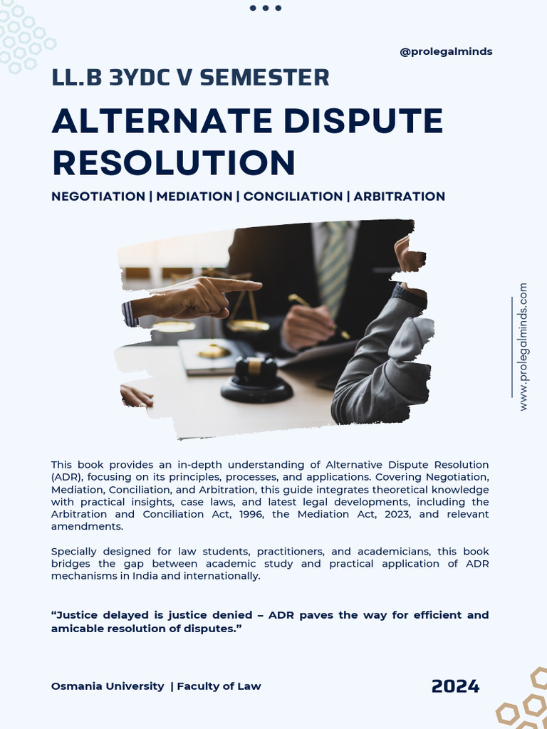 LLB 3YDC - V Semester - Alternate Dispute Resolution | PDF | Alternative Dispute Resolution ...