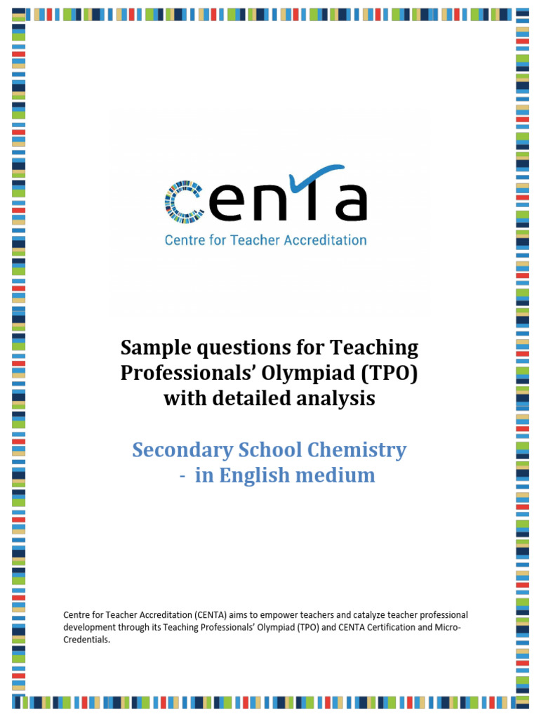 TPO Sample Question Analysis - Secondary School Chemistry | PDF | Periodic Table | Greeks (Finance)