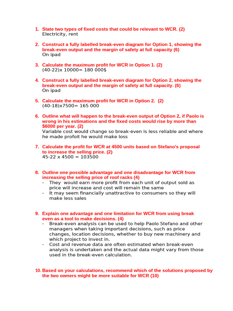 22. contribution exam style questions | PDF | Business Economics ...