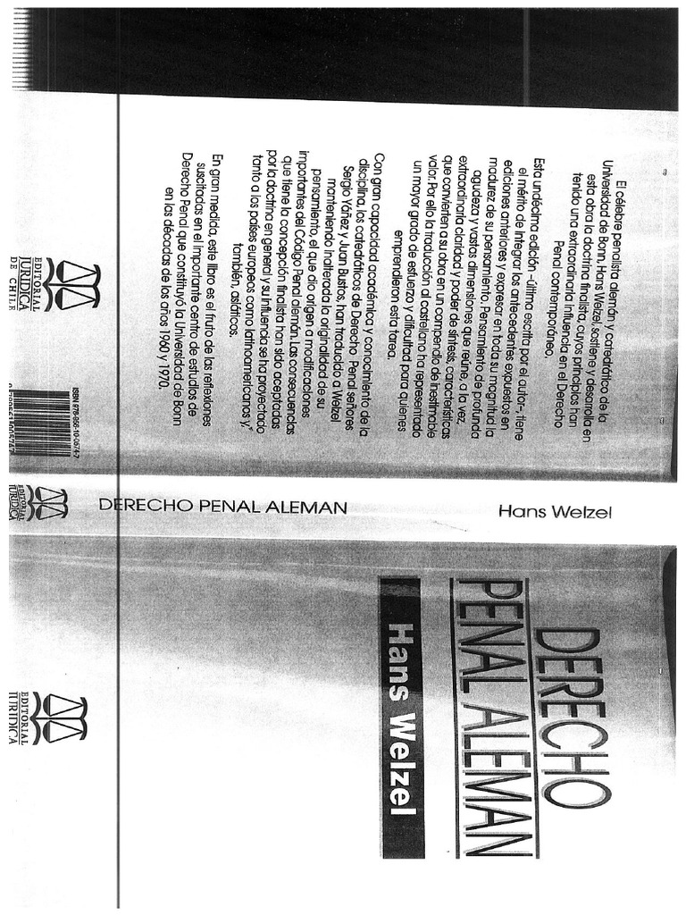 Unidad I - Derecho Penal Aleman. Hans Welzel. Ed. Juridica. Fs. 297 A ...